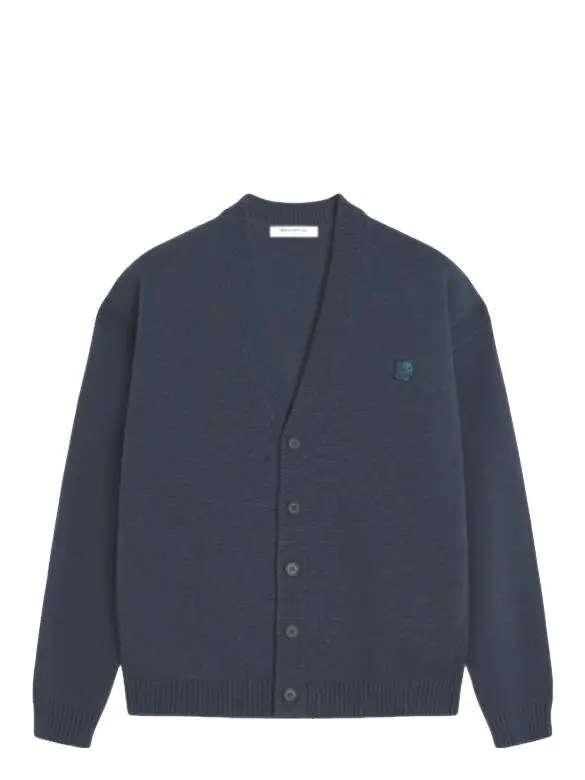 Maison Kitsuné Bold Fox Head Patch Comfort Cardigan - Slate Gray