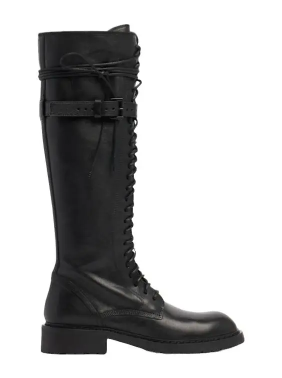 ANN DEMEULEMEESTER Santiago Lace-up Knee-high Boots - Black