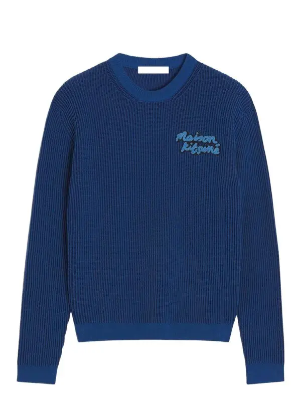 Maison Kitsuné Handwriting Ribbed Comfort Jumper - Brittany Blue