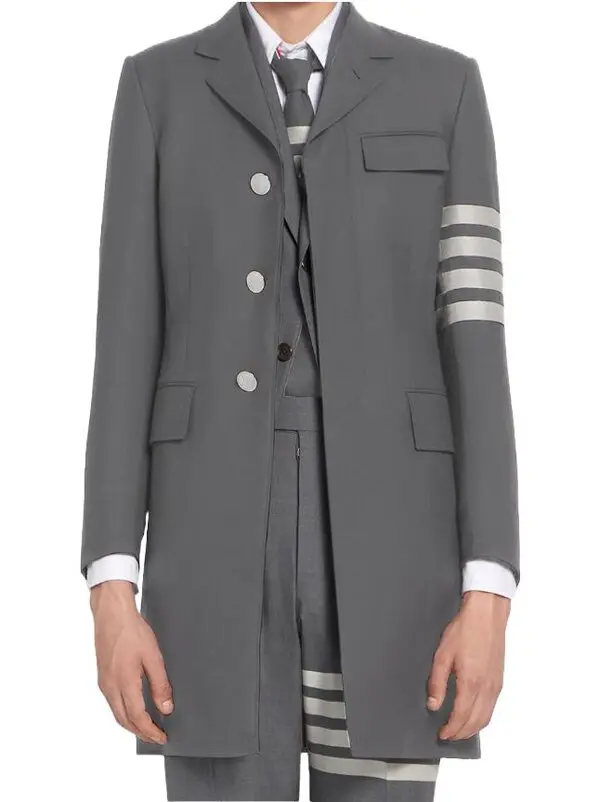 Thom Browne Chesterfield Coat - Medium Gray