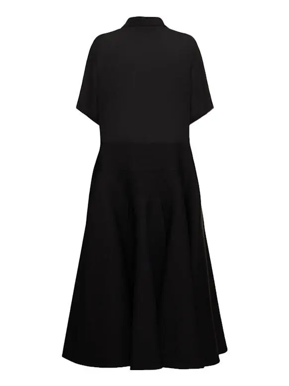 Valentino Garavani Short Sleeve Dress With Lapel - Black