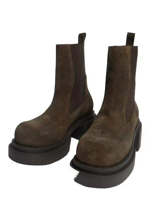 Rick Owens Beatle Bogun Suede Boots - Black