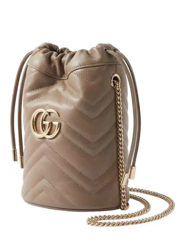 Gucci Gg Marmont Mini Bucket Bag - Taupe