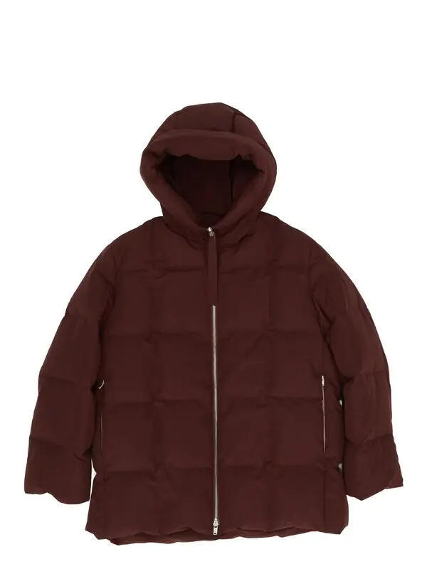 JIL SANDER Zip-up Hooded Down Coat - Brown