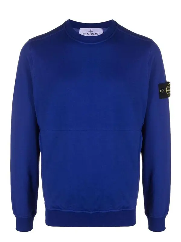 Stone Island Logo Emblem Sweater - Cornflower Blue