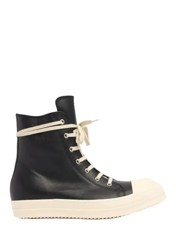 Rick Owens Lace-up High-top Sneakers - Black/milky White