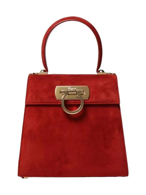 FERRAGAMO Gancini Flip-lock Top Handle Bag - Red