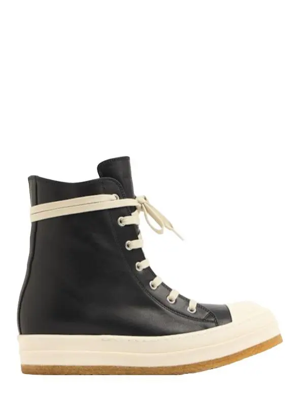Rick Owens 20mm Crepe Leather High Top Sneakers - Multicolor