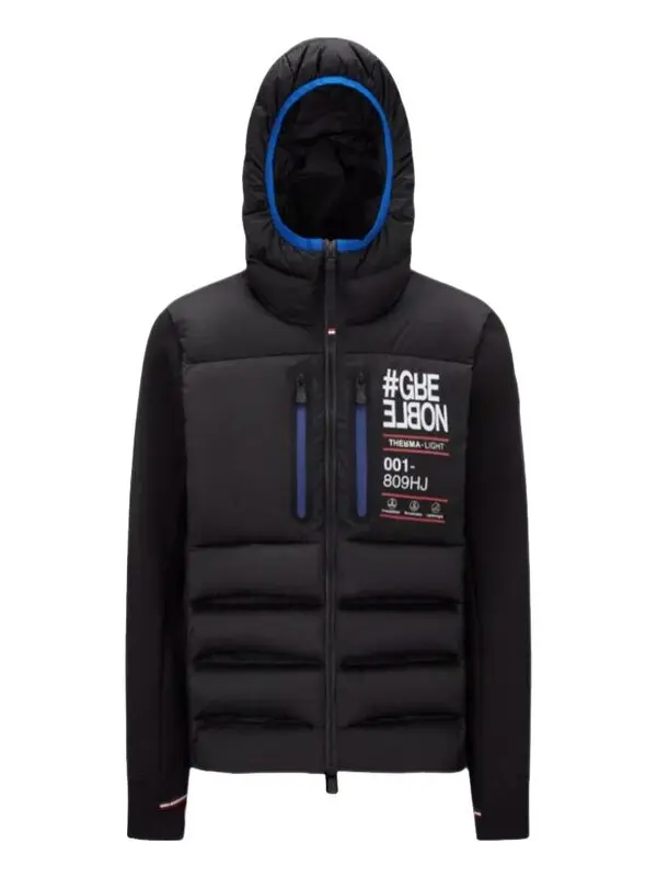 Moncler Padded Fleece Zip-up Hoodie With Waterproof Zippers - Black