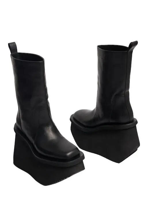 Rick Owens Factory Leather Boots - Black