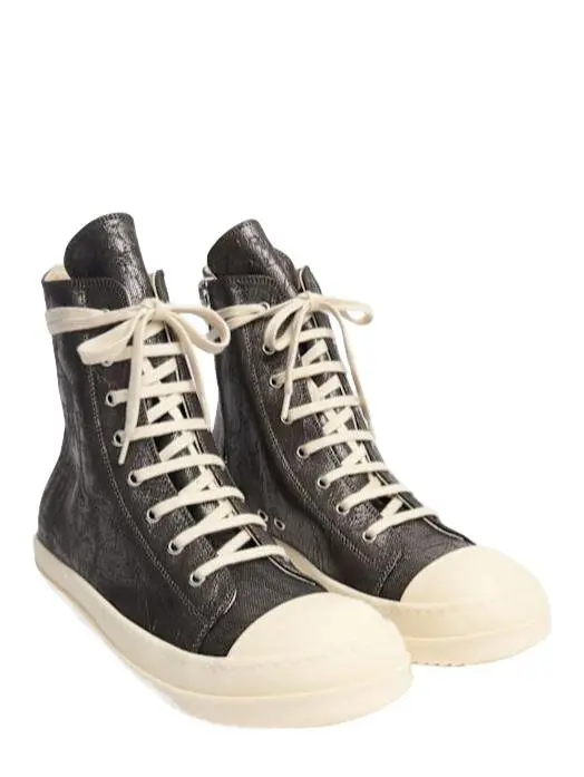 Rick Owens High Top Sneakers - Black