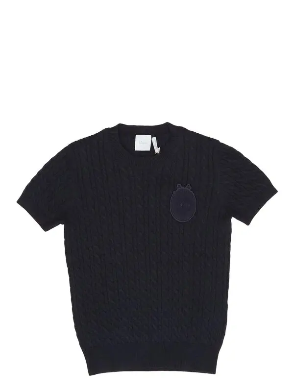 Dior Short-sleeved Medaillon Sweater - Navy Blue