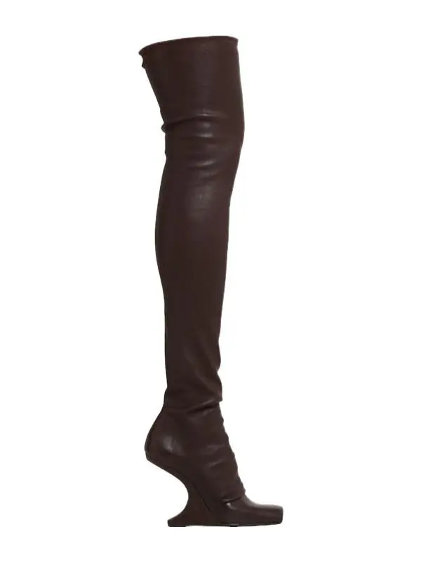 Rick Owens Cantilever Leather Thigh-high Boot - Black