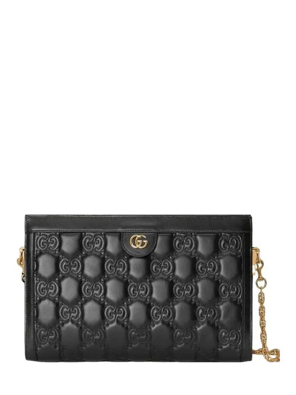 Gucci Gg Quilted Leather Crossbody Bag - Black