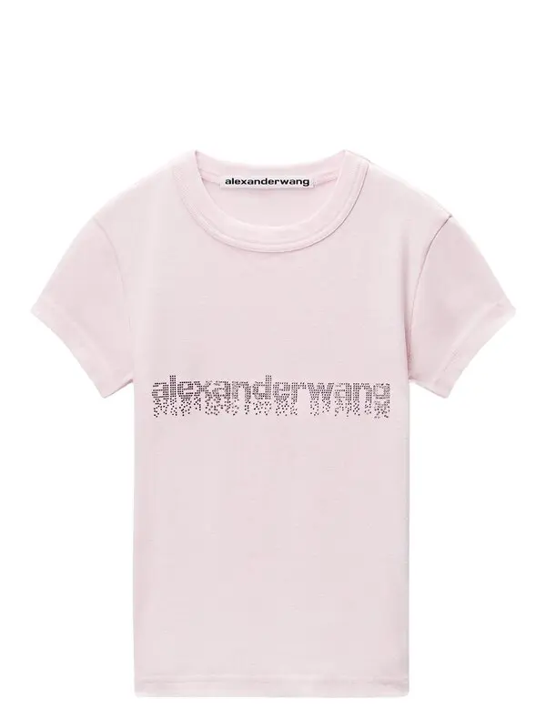 Alexander Wang Crystal Hotfix Graphic T-shirt - Pink