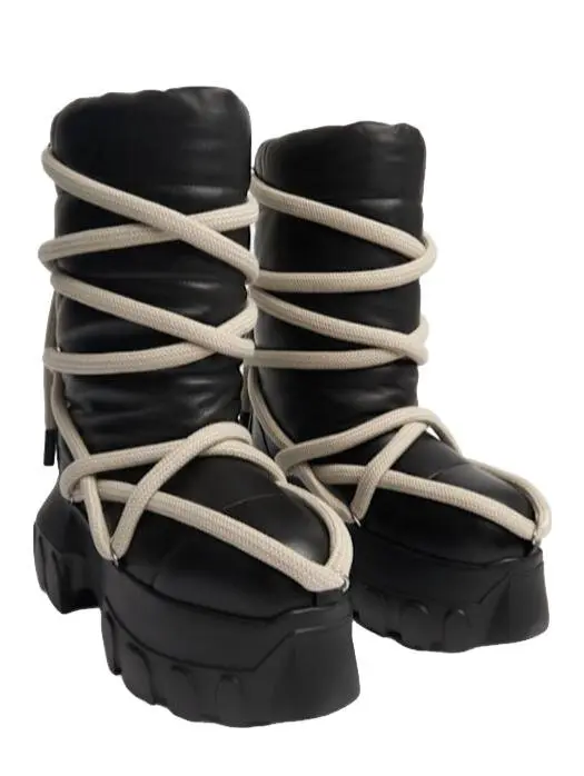 Rick Owens Lunar Mega Tractor Leather Boots - Black