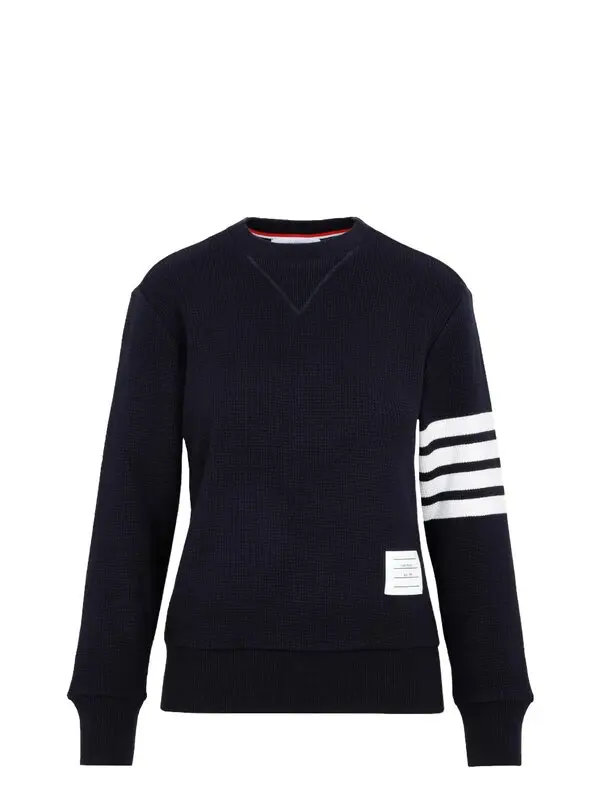 Thom Browne 4-bar Crewneck Sweatshirt - Navy Blue