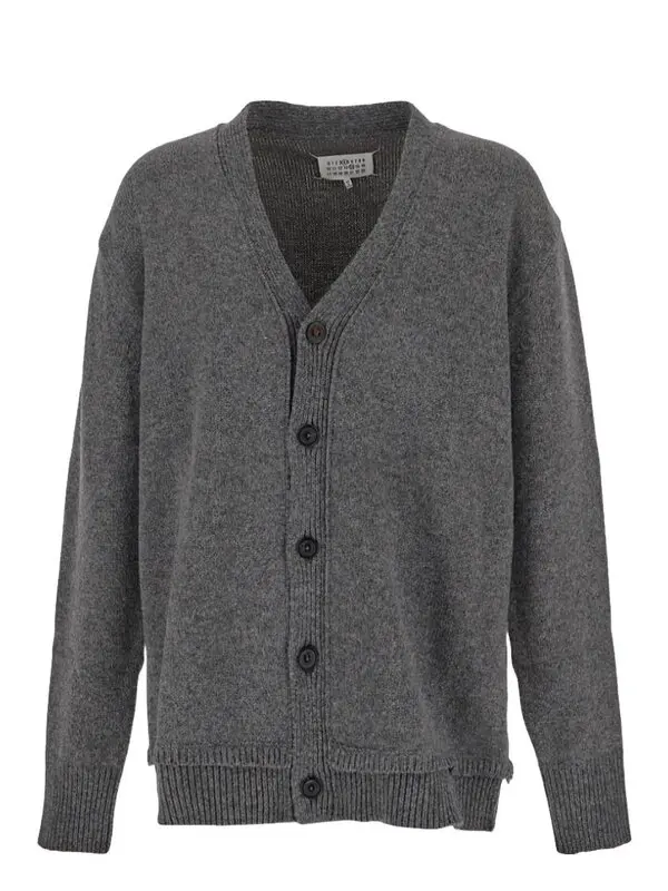 MAISON MARGIELA Buttoned Knitted Cardigan - Grey
