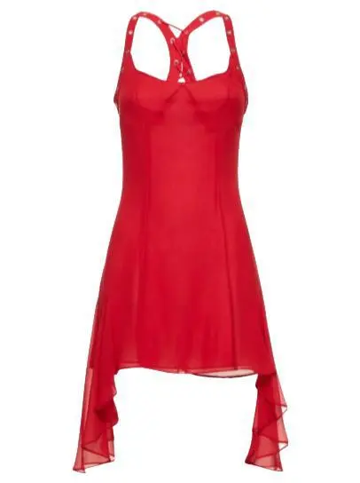 Attico Pleated Mini Dress - Red