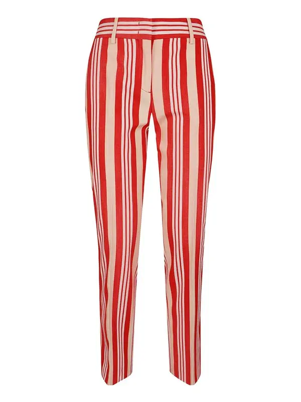 Ermanno Scervino High-waist Striped Trousers - Red