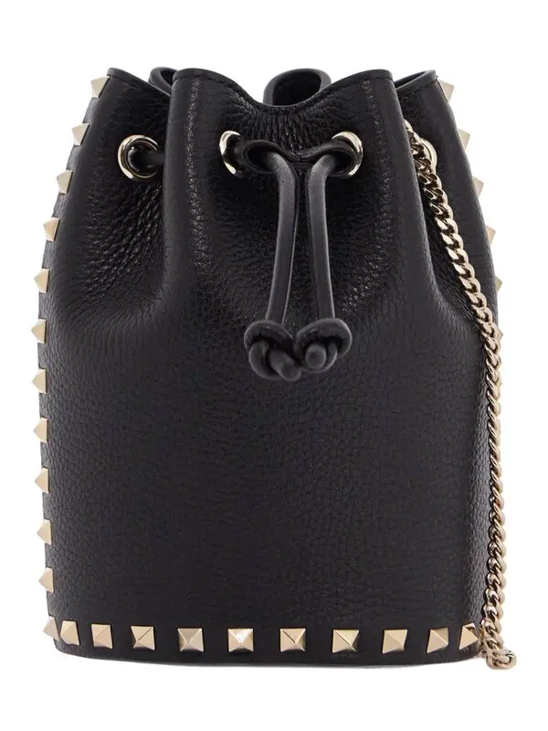Valentino Garavani Rockstud Drawstring Bucket Bag - Black