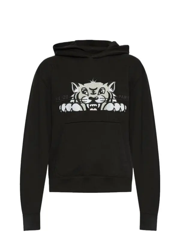 Kenzo Tiger Print Hoodie - Black