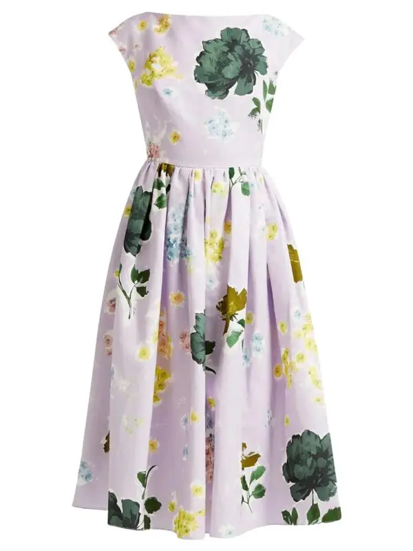 Erdem Boat-neck Midi Dress - Lavender