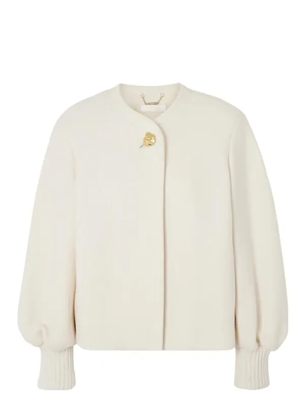 Chloé Balloon Sleeve Cropped Jacket - White