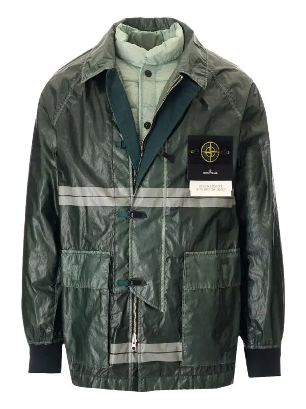 Stone Island Graphic Print Shirt Jacket - Petroleum