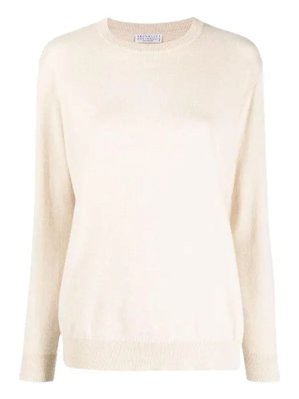 Brunello Cucinelli Long-sleeve Cashmere Pullover - Cream