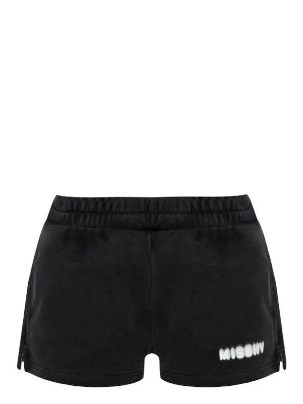 MISBHV Logo Detail Cotton Mini Shorts - Black