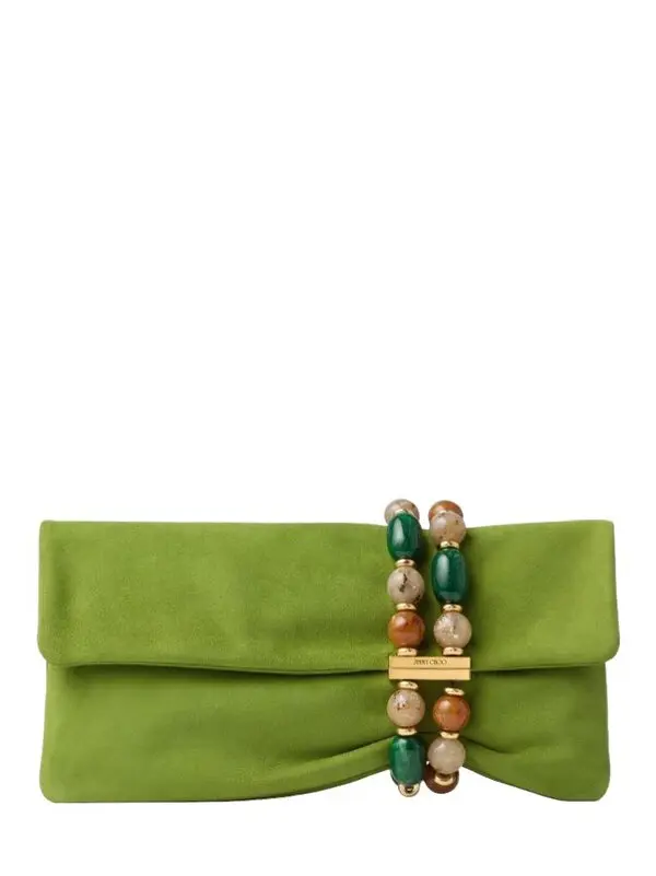 JIMMY CHOO Zandra Beaded Clutch Bag - Clover/golden