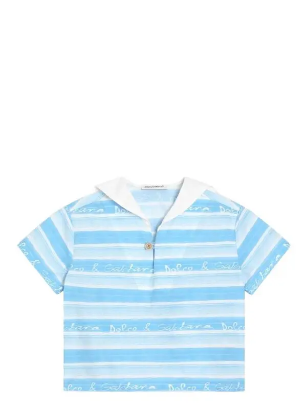 Dolce & Gabbana Striped Print Poplin Shirt - Light Blue