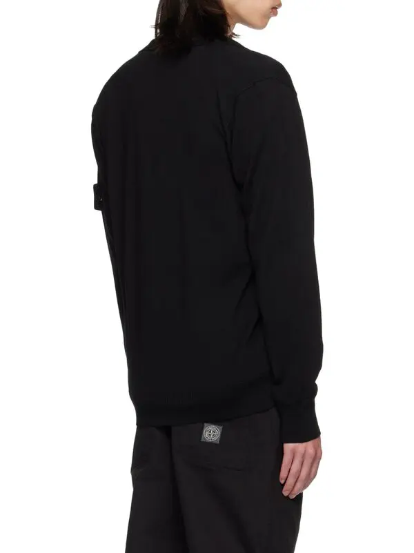 Stone Island Compass-badge Wool Cardigan - Black