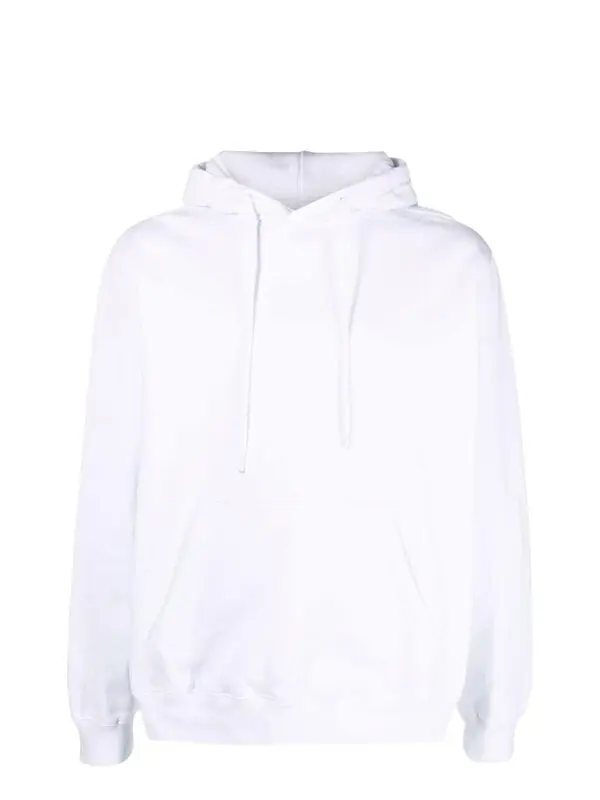 MSGM Logo Printed Drawstring Hoodie - White