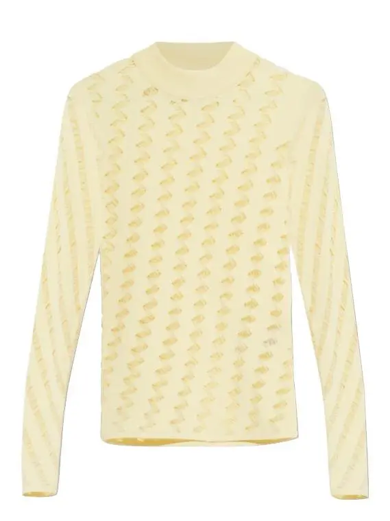 IRO PARIS Aliona Zigzag Pattern Long Sleeve Top - Yellow