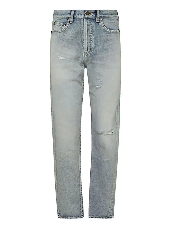 Saint Laurent High Waist Slim-fit Jeans - Gray