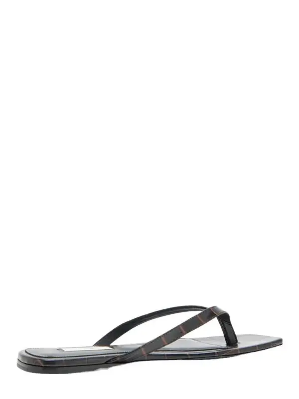 TOTEME Embossed Flat Sandals - Black