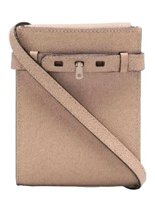 VALEXTRA Grained Leather Shoulder Bag - Nude
