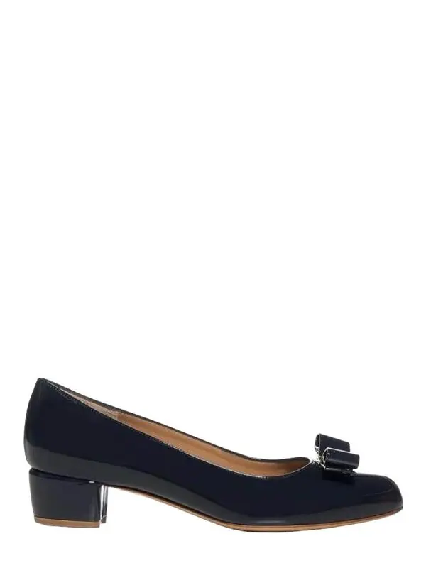 FERRAGAMO Vara Patent Pumps With Bow Detailing - Black