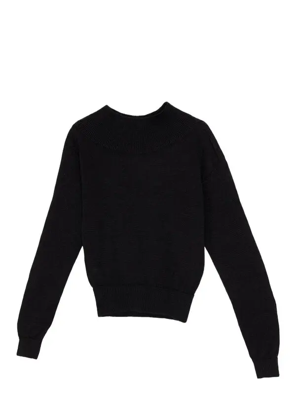 Paloma Wool Soto Funnel-neck Fine-knit Sweater - Black