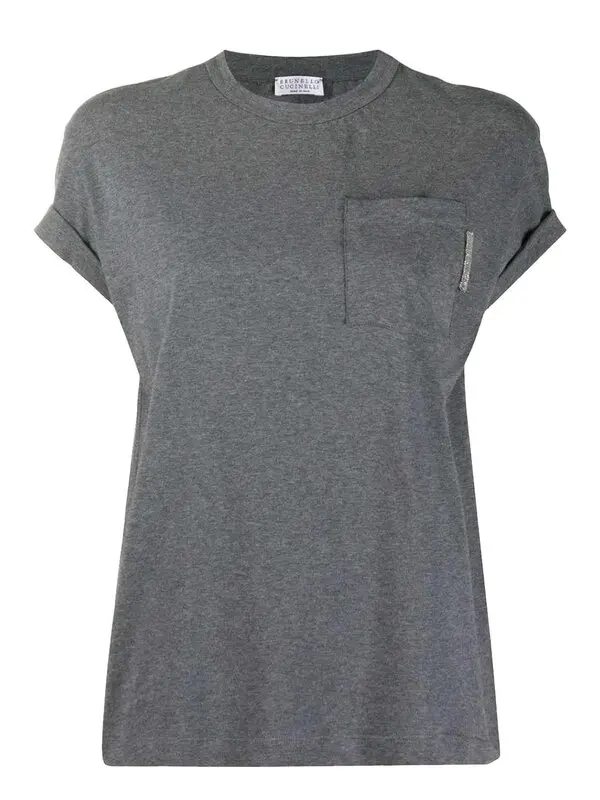 Brunello Cucinelli Rolled Sleeve T-shirt - Gray