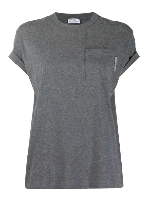 Brunello Cucinelli Rolled Sleeve T-shirt - Grey
