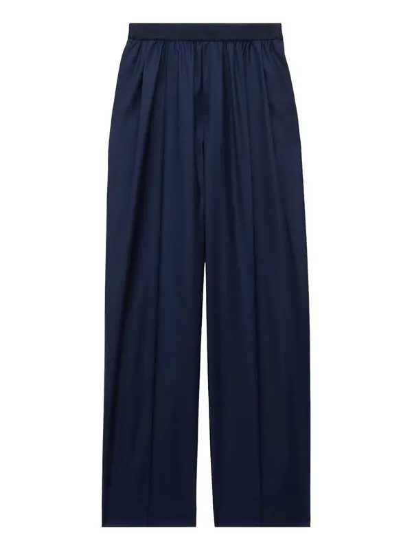 Kenzo Logo Jacquard Waistband Wide-leg Trousers - Blue-black