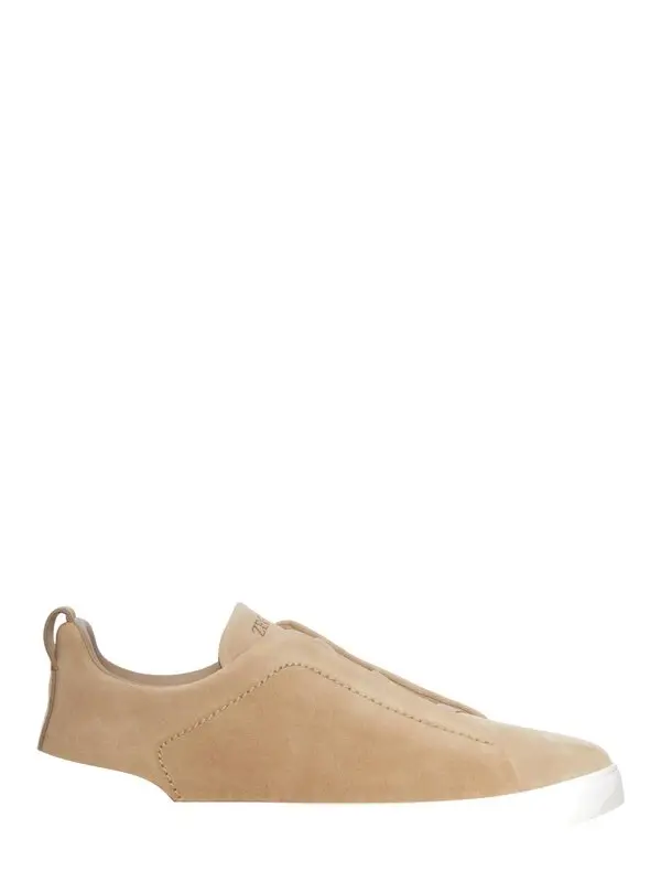 Zegna Slip-on Leather Sneakers - Nude