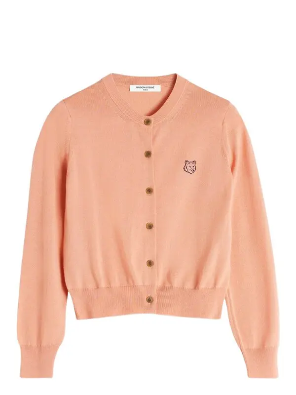 Maison Kitsuné Bold Fox Head Patch Regular Cardigan - Gerbera Red