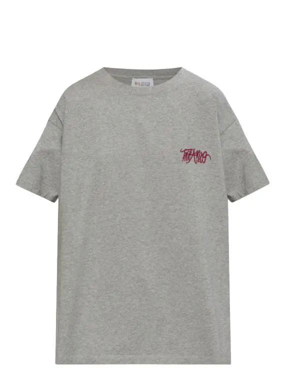 Attico Il Primo Bagno" Logo Embroidered Crewneck T-shirt - Gray