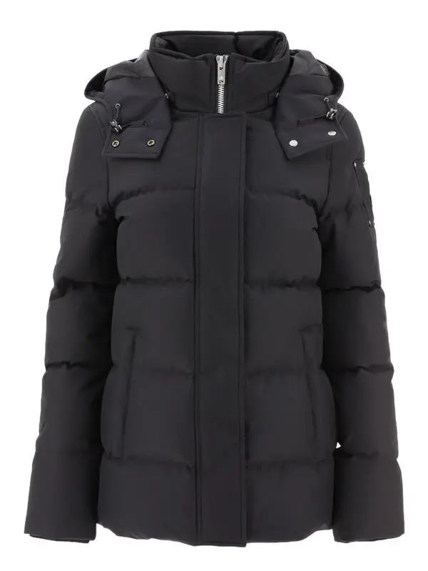 Moose Knuckles Zipped Hooded Down Jacket - Black