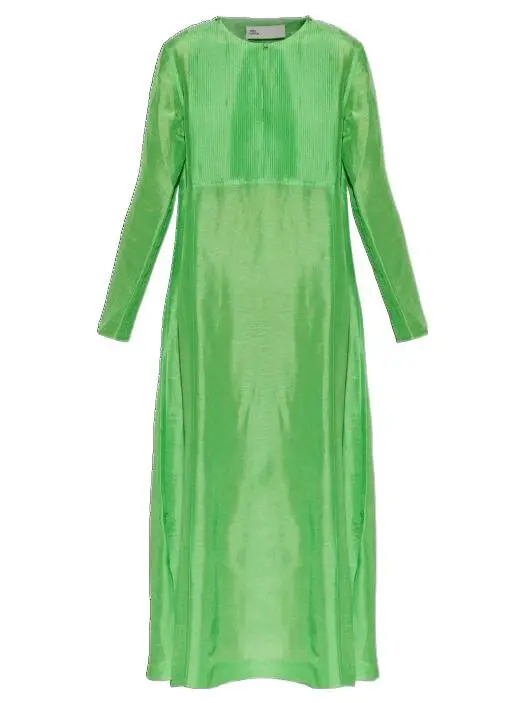 Tory Burch Long Sleeve Round Neck Dress - Green