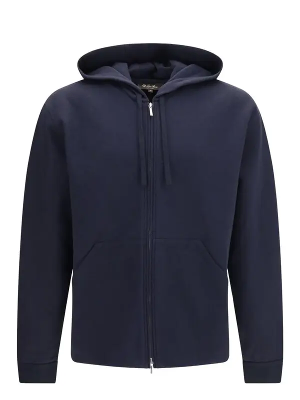 Loro Piana Hooded Zip Jacket - Navy Blue